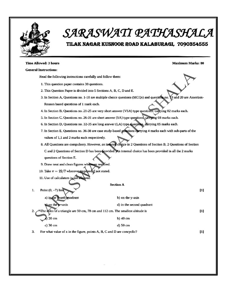 Mathematics Answer Key | PDF