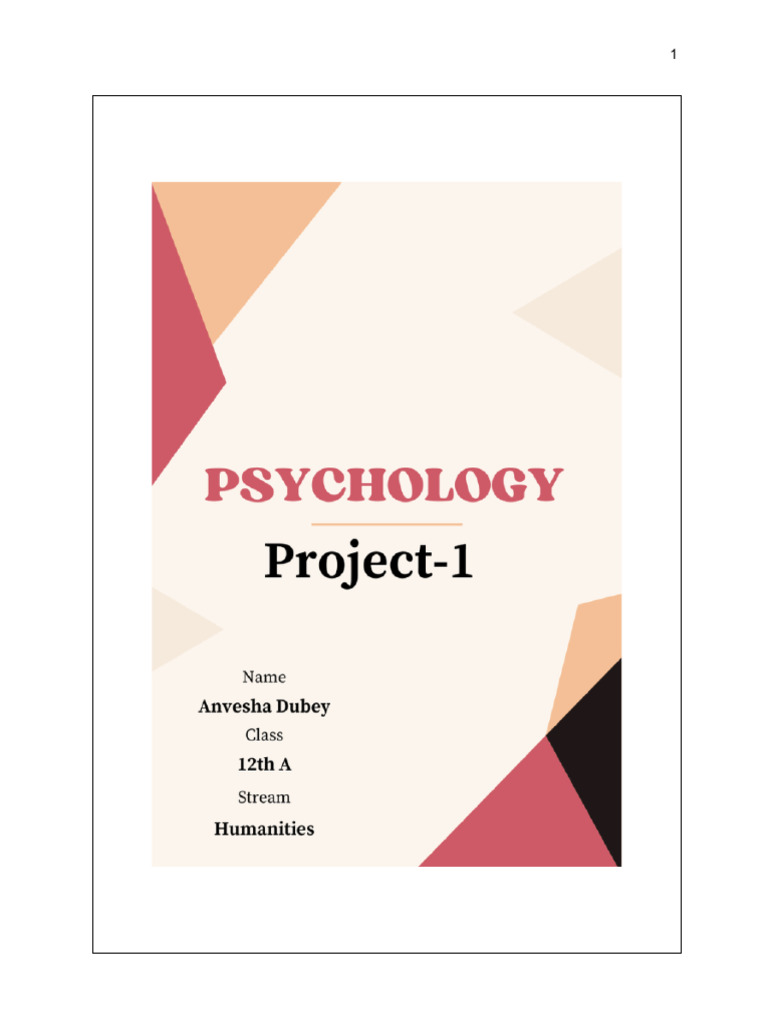 Psychology Board Project-1 - Anvesha Dubey XI A | PDF | Stress (Biology ...