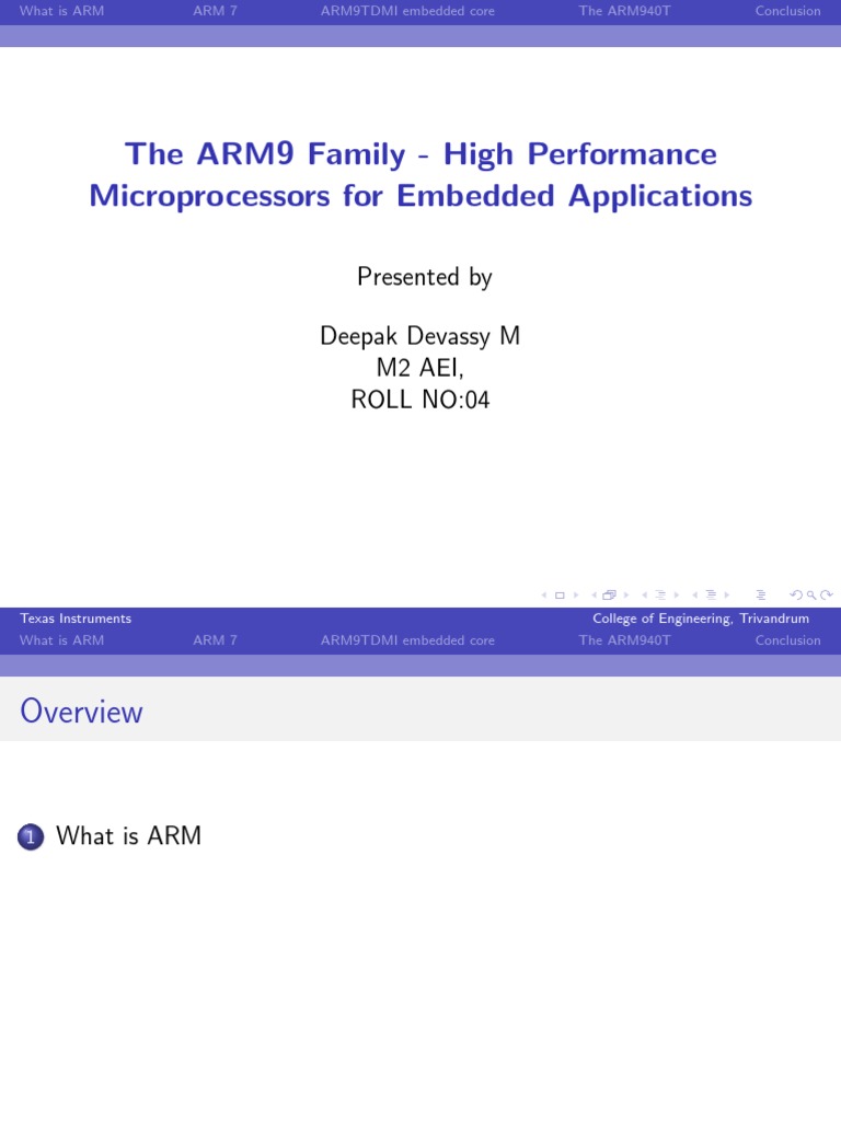 The ARM9 Family Seminar | Download Free PDF | Arm Architecture | Cpu Cache