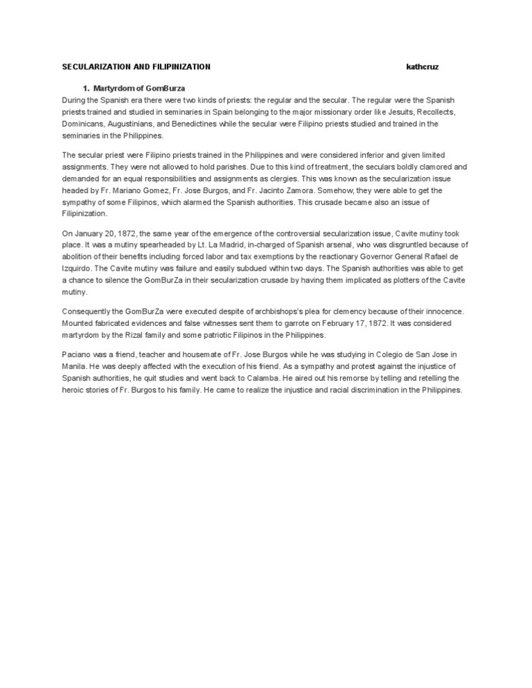 Secularization and Martyrdom in the Philippines | PDF