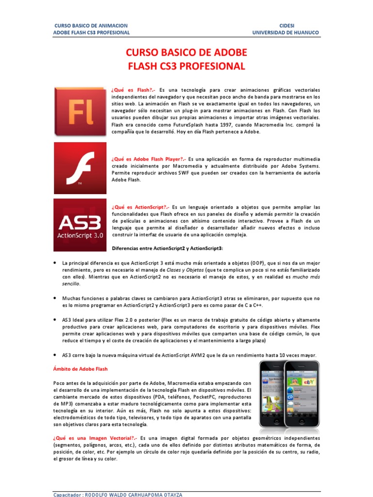 Curso - UDH - Adobe Flash CS3 Profesional | PDF | Animación | Adobe Systems