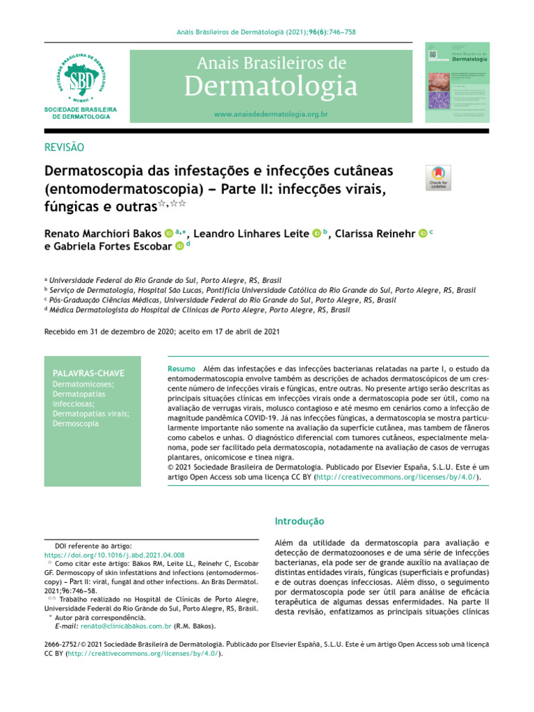 Dermatoscopia de Lesoes Dermatologicas | PDF | Dermatologia | Vírus