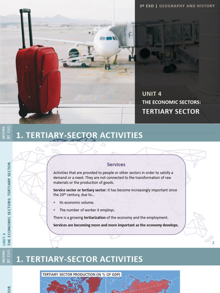 3ESO Unit 04 the Tertiary Sector | PDF | Transport | Tourism