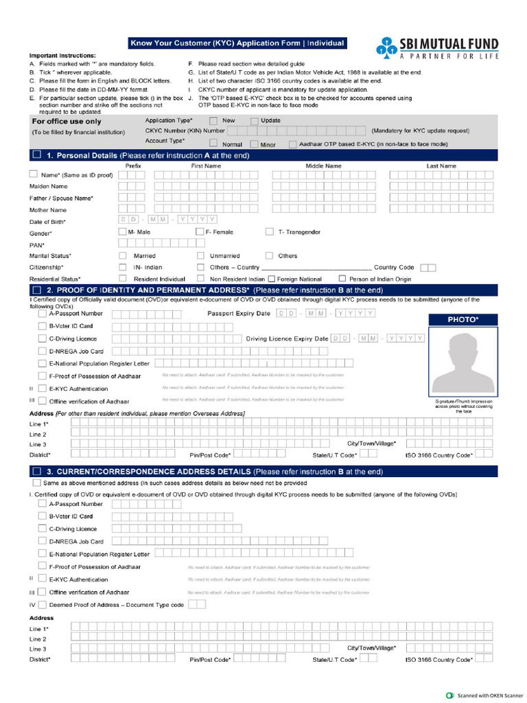 Ckyc Kyc Form-1 | PDF