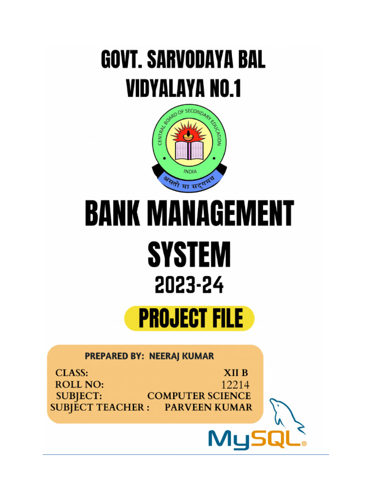 BANK MANAGEMENT SYSTEM | PDF | Databases | User (Computing)