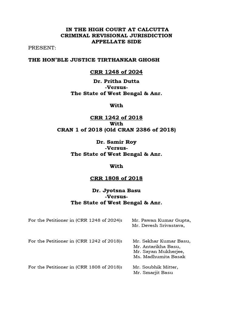 Dr Pritha Dutta vs the State of West Bengal Anr on 16 May 2025 | PDF ...