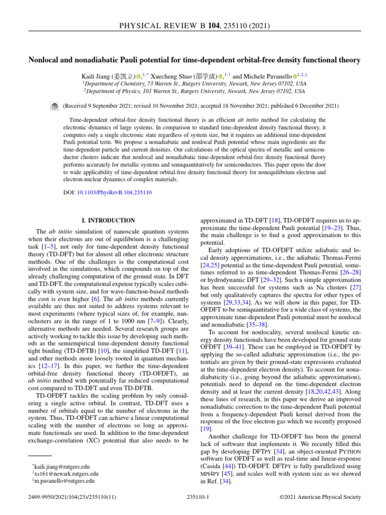 Nonlocal and nonadiabatic Pauli potential for time-dependent orbital ...