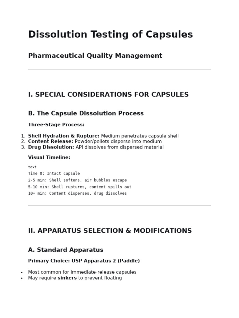 Dissolution Testing of Capsules | PDF | Chemistry | Chemical Substances
