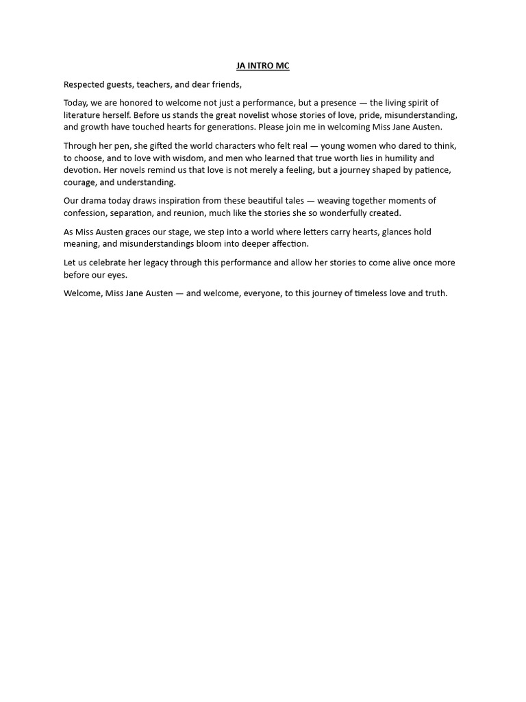 Ja Intro MC | PDF