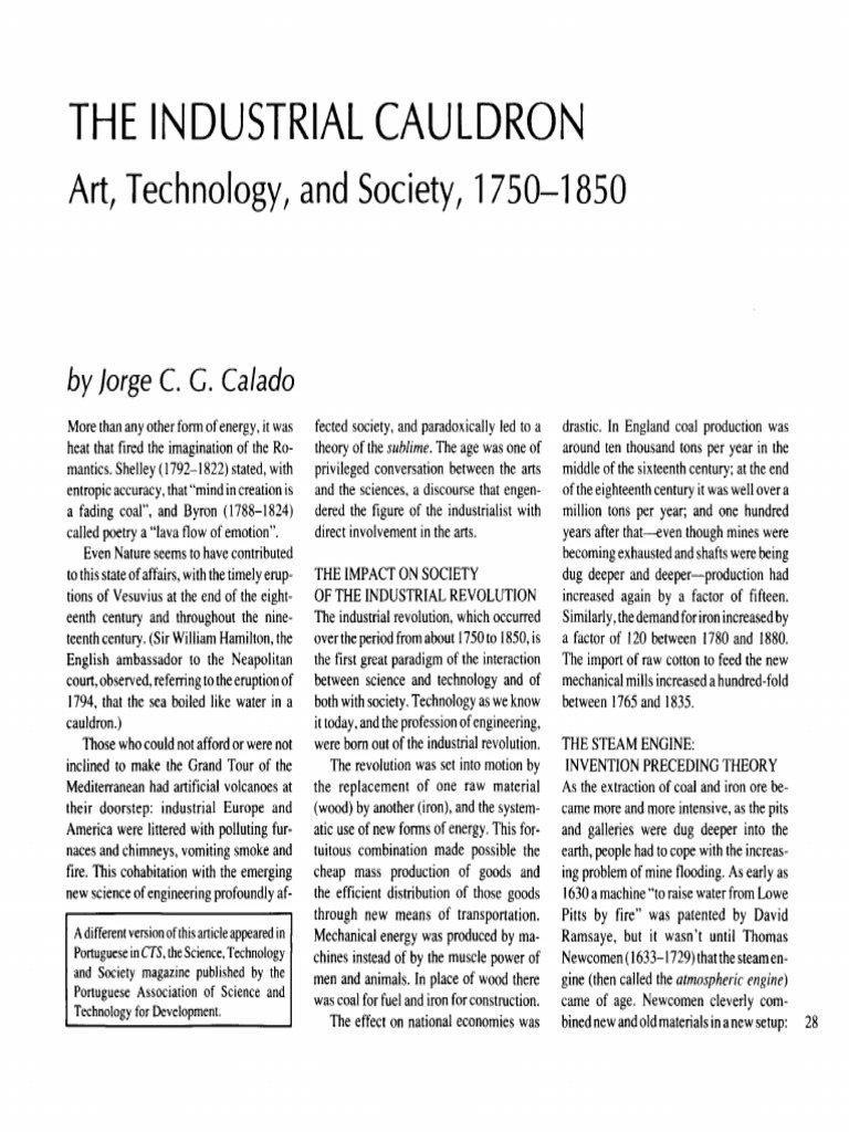 Jorge C.G. Calado: THE INDUSTRIAL CAULDRON (1989) | PDF | Steam Engine