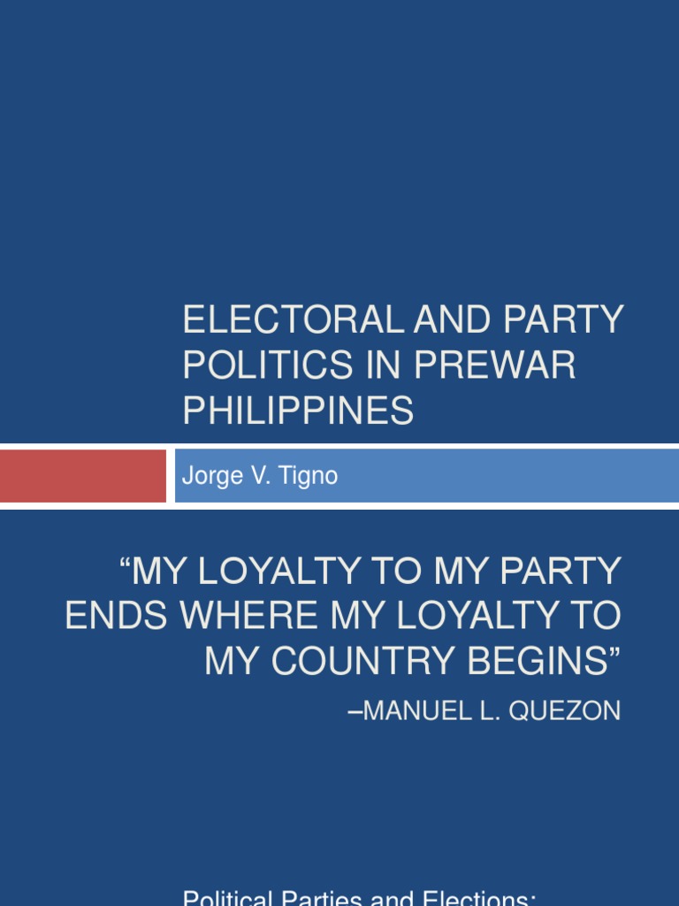 Prewar Philippine Party Politics | PDF | Political Parties | Philippines