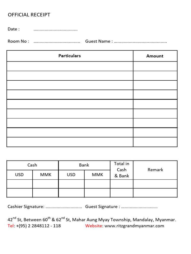 Official Receipt Voucher Sample | PDF