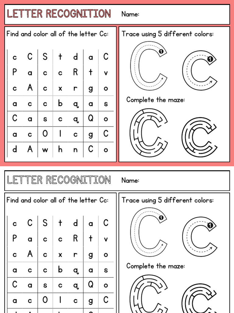 Letter C Recognition Worksheet | PDF