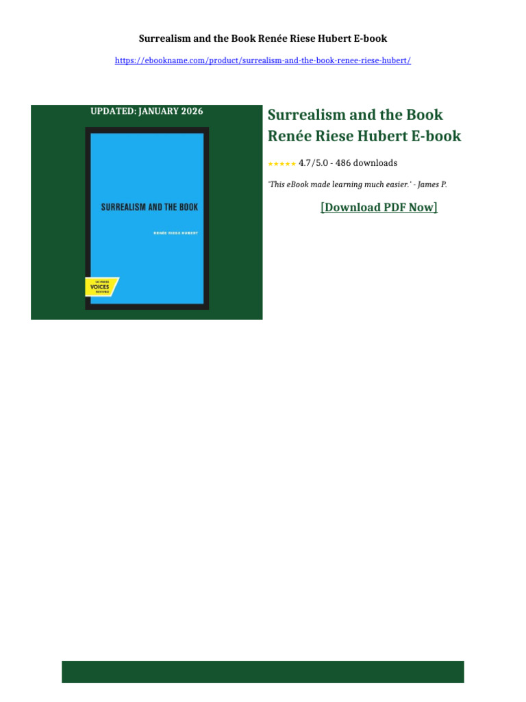 Surrealism and the Book Renée Riese Hubert ebook testbank solutions ...