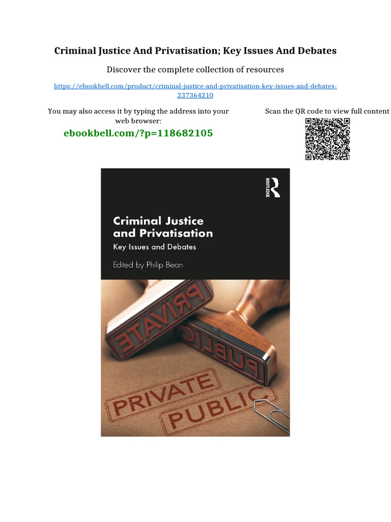 Criminal Justice and Privatisation Key Issues and Debates No Waiting ...