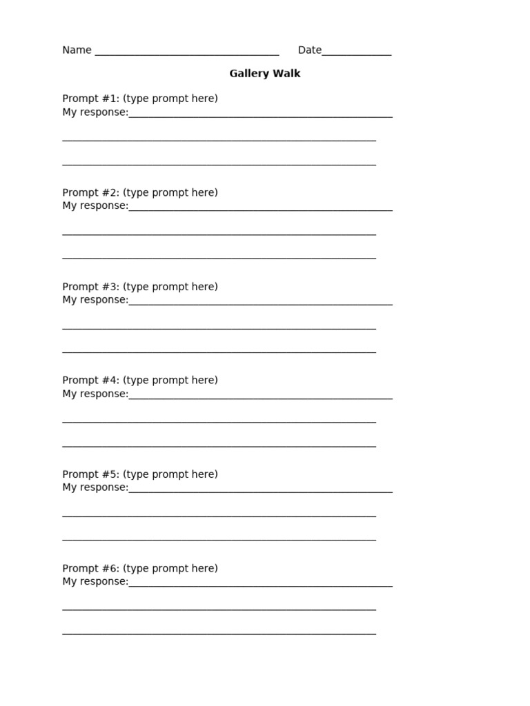Gallery Walk Template Elem | PDF