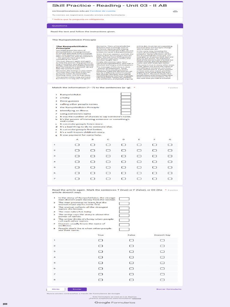 Skill Practice - Reading - Unit 03 - II AB | PDF