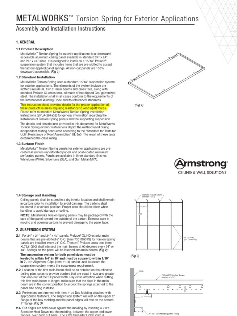 09500 - Metalworks Torsion Spring - Installation | PDF | Beam ...