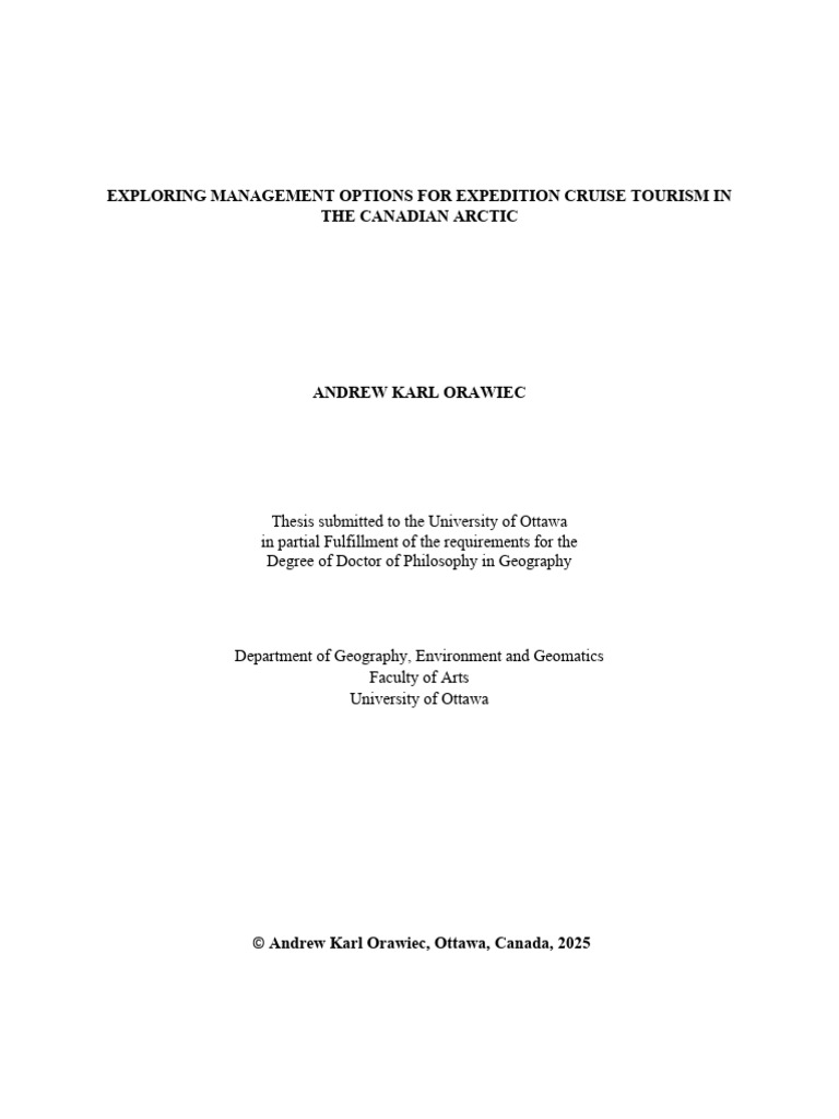 Orawiec Andrew Karl 2025 Thesisl - Exploring Management Options For ...