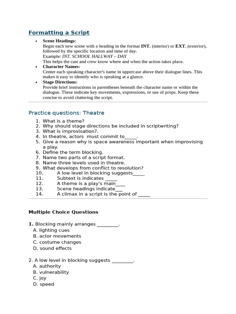 Theatre Notes. | PDF