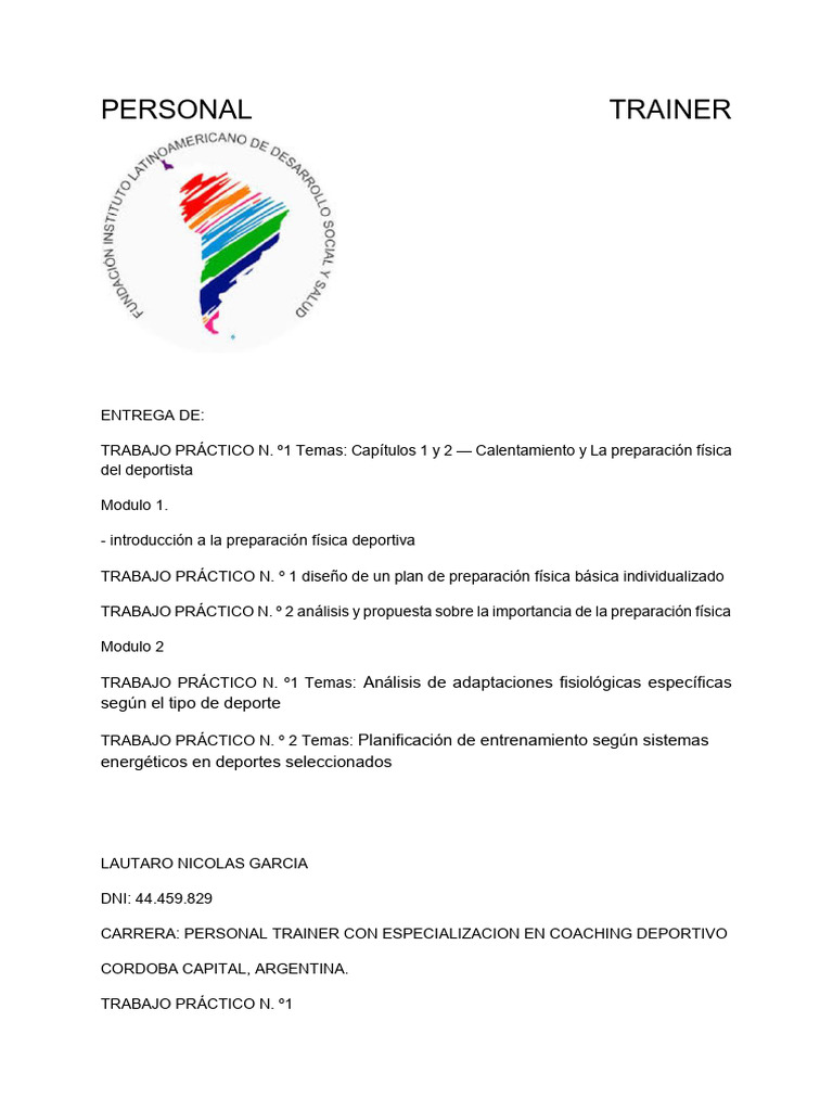 Personal Trainer | PDF | Fuerza | Corriendo