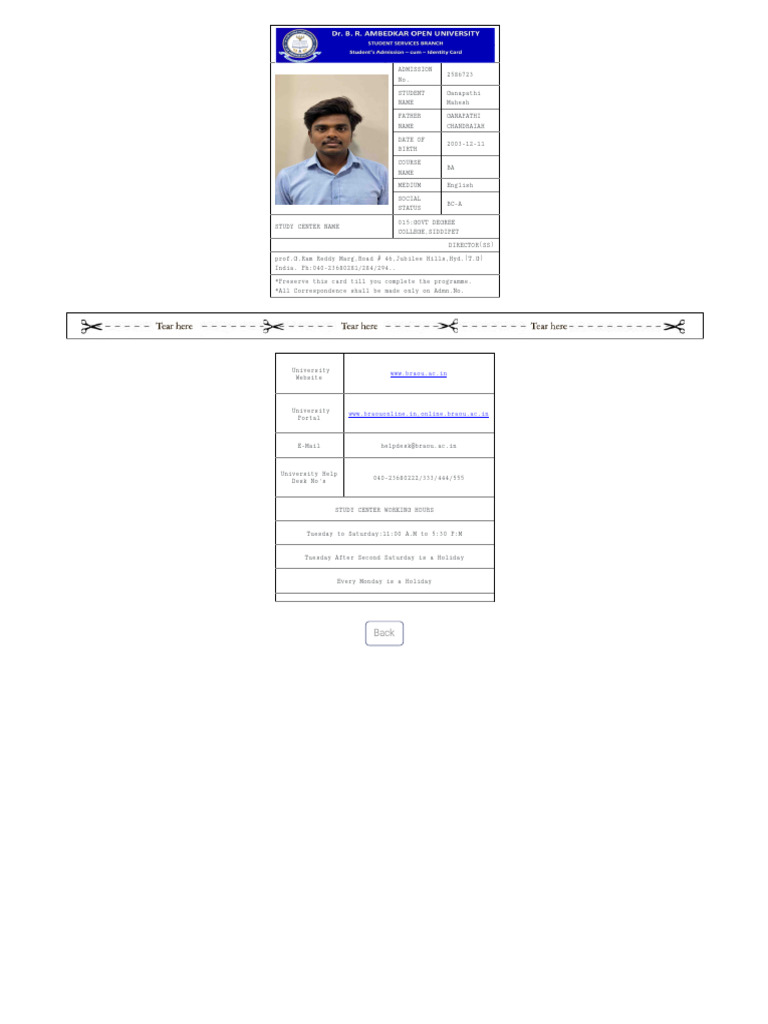 Degree BA Id Card | PDF
