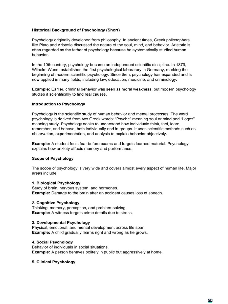 Psychology Notes | PDF
