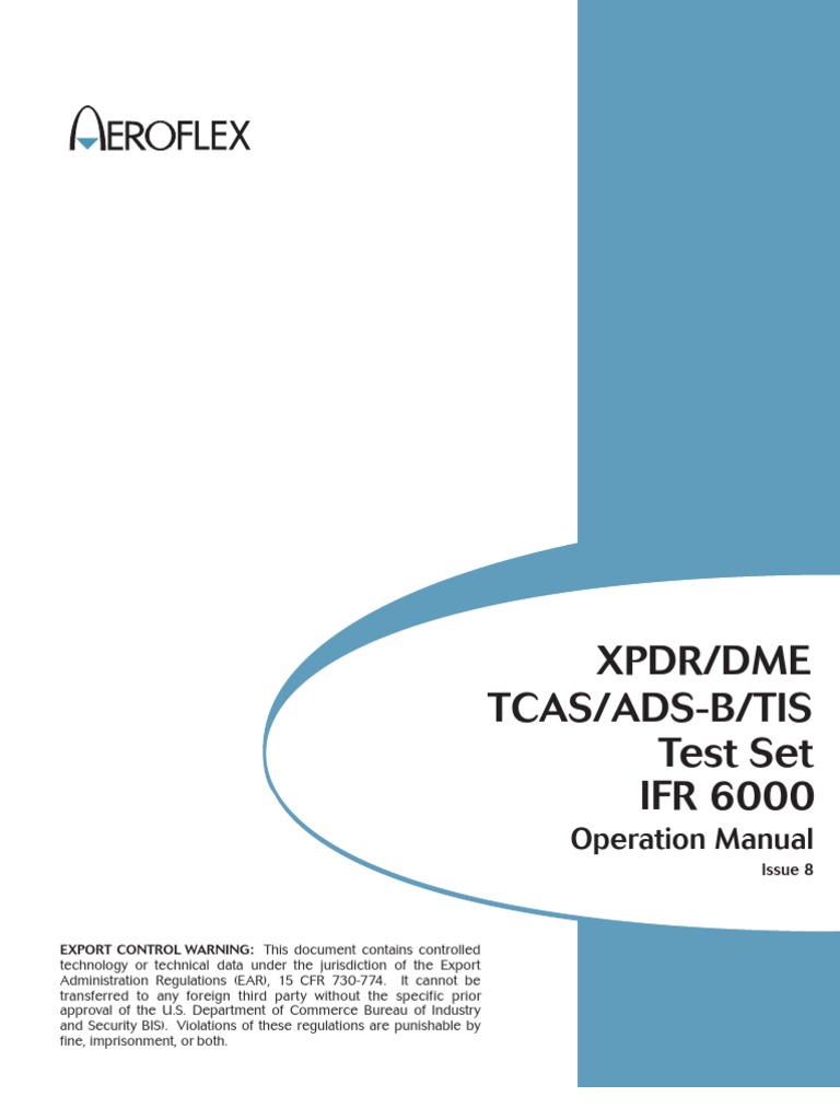Aeroflex IFR6000 Test Set Operations Manual 6093 | PDF | Alternating ...
