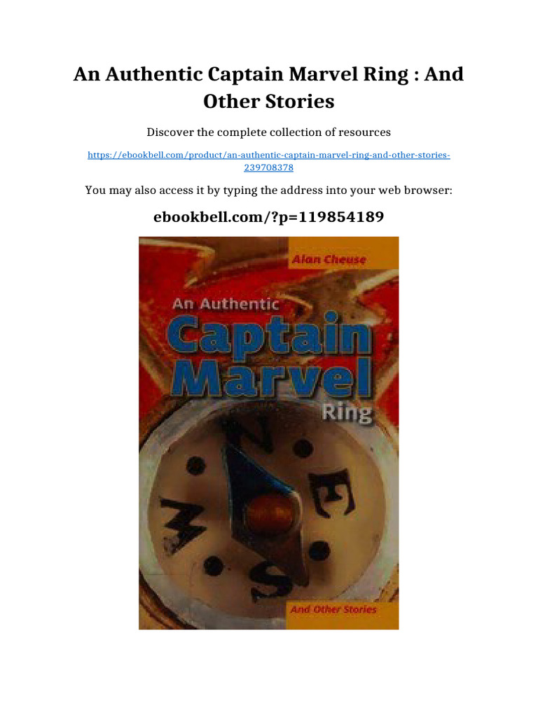 An Authentic Captain Marvel Ring: and Other Stories: Discover The ...