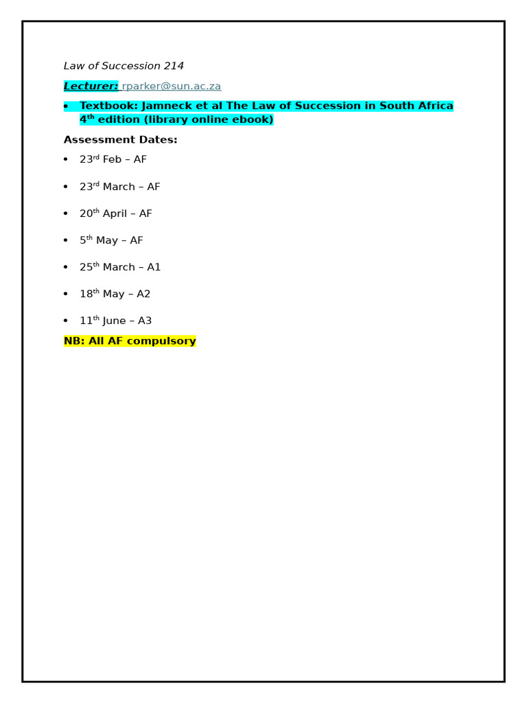 Law of Succession | PDF