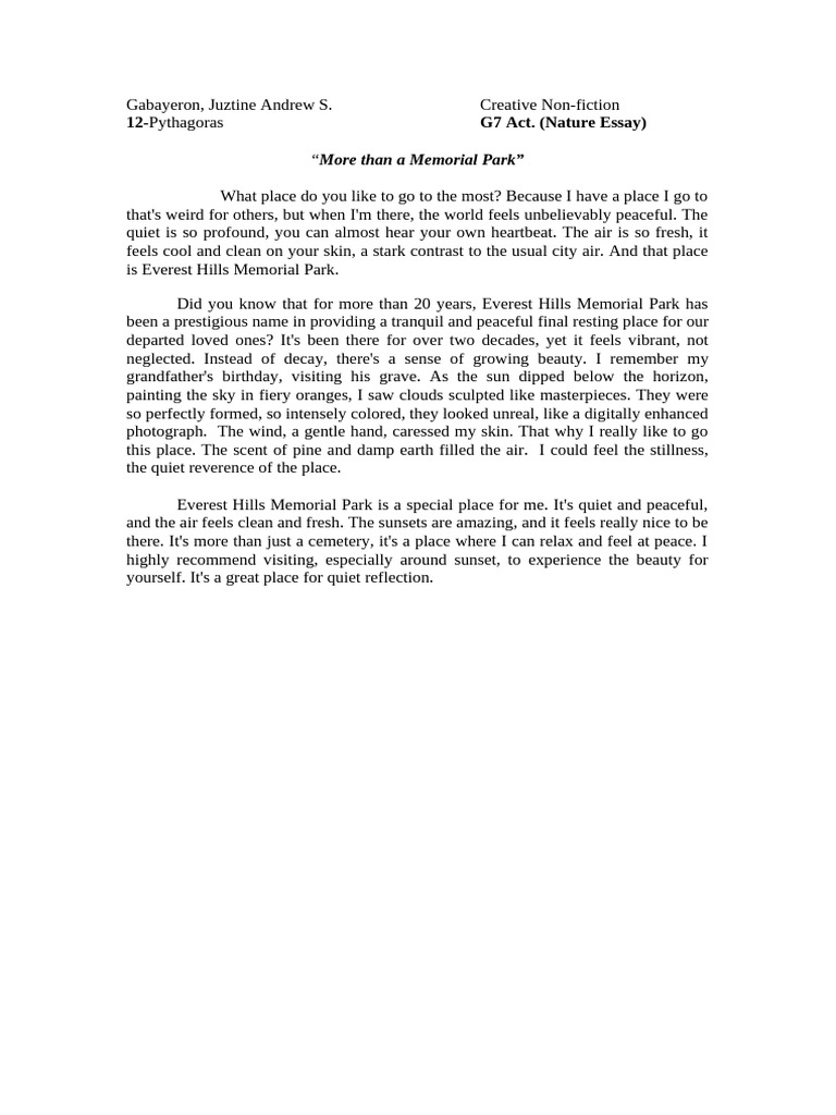 Nature Essay | PDF