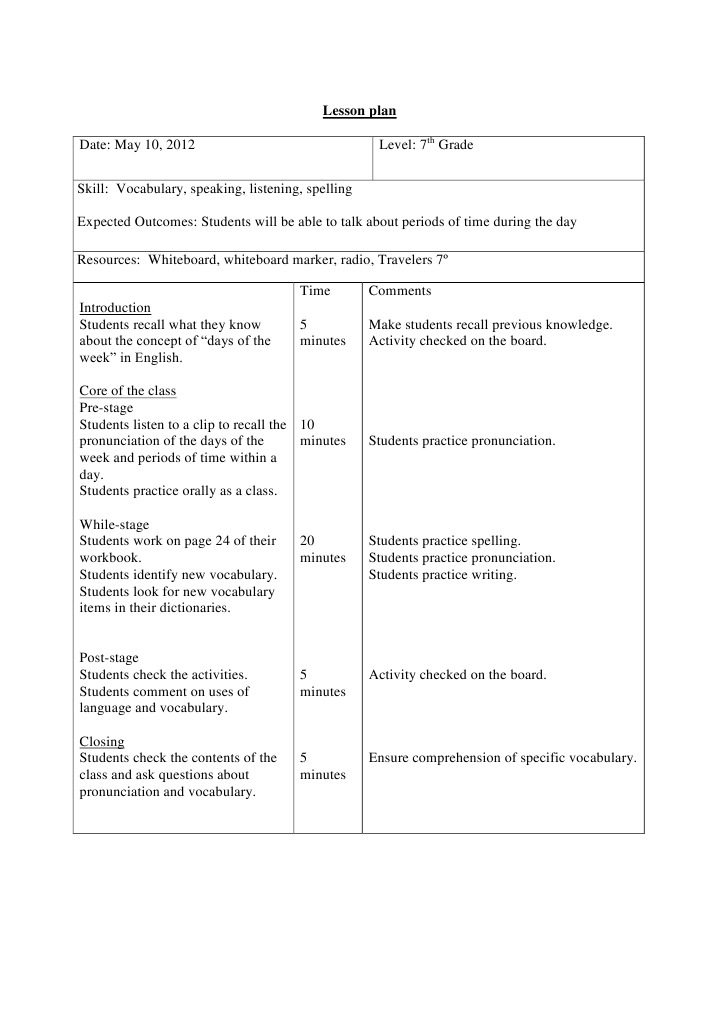 7th Grade Vocabulary Lesson Plan | PDF | Career & Growth | Language ...