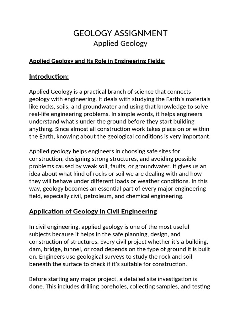 Geology Assignment | PDF | Geology | Petroleum Reservoir