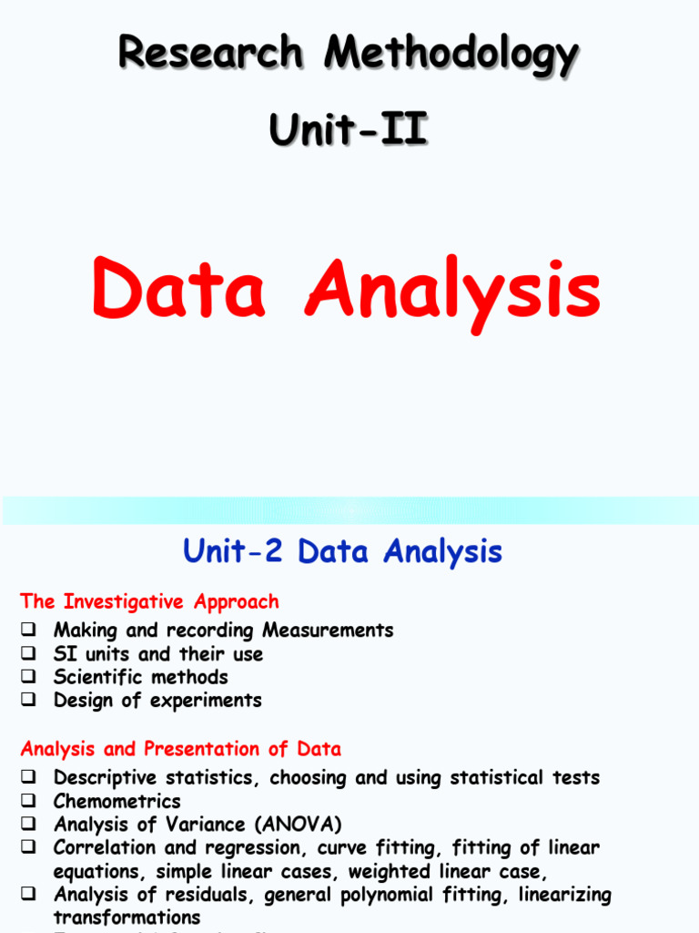 U2-Data Analysis & Interprtn With Anova | PDF | Analysis Of Variance ...