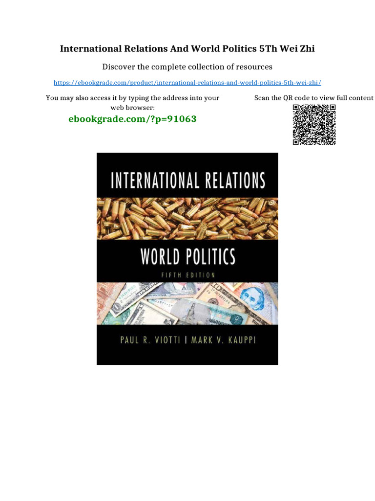 International Relations and World Politics 5th Wei Zhi Updated 2025 ...