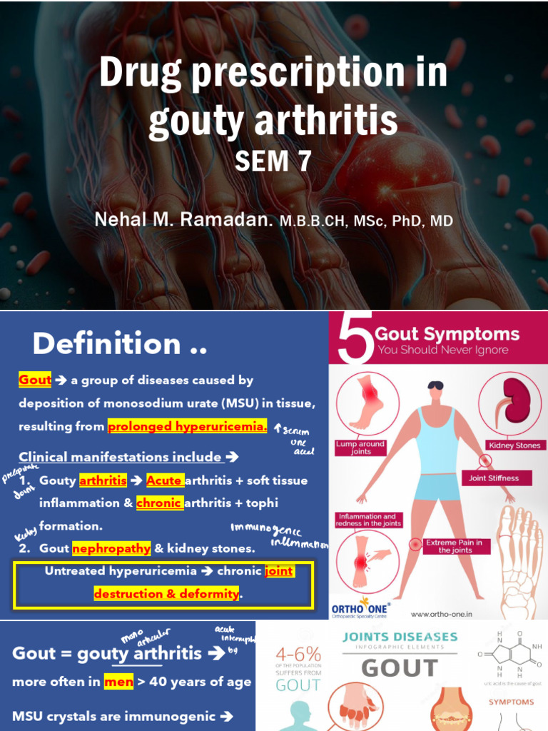 Drug Prescription in Gouty Arthritis | PDF | Gout | Arthritis