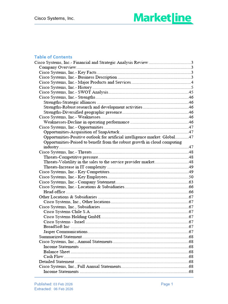 CISCO Marketline | PDF | Computer Network | Cloud Computing