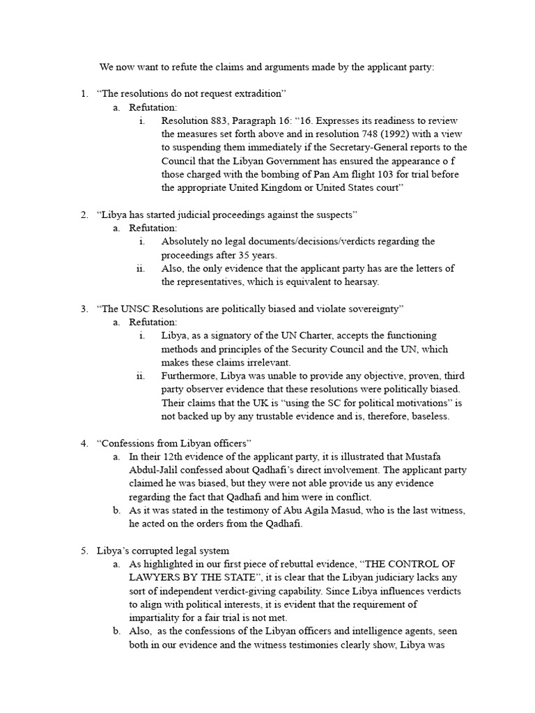 Closing Statement Outline | PDF | Muammar Gaddafi | Libya