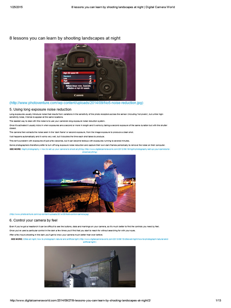 8 Lessons You Can Learn by Shooting Landscapes at Night Digital | PDF ...