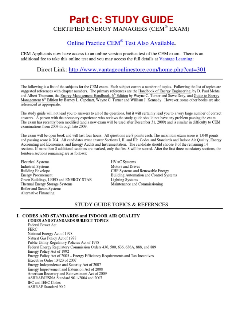 CEM StudyGuidePartC | Download Free PDF | Leadership In Energy And ...
