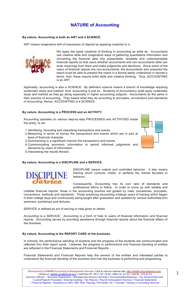 Nature of Accounting | PDF | Financial Statement | Accounting