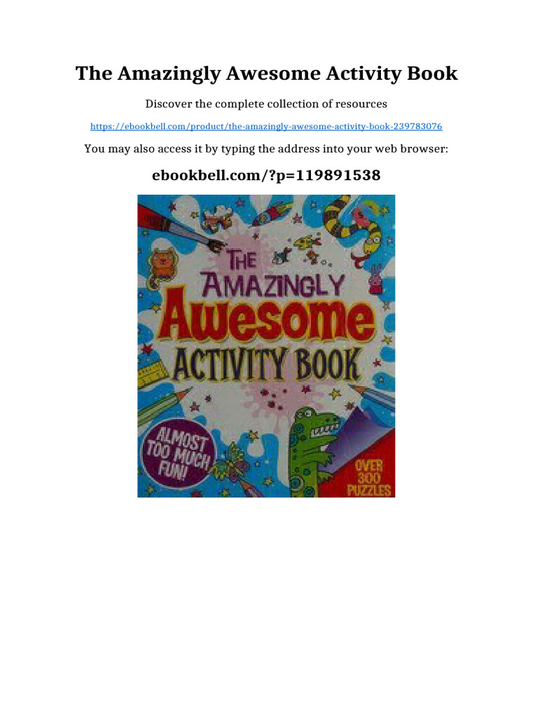 The amazingly awesome activity book digital download | PDF ...