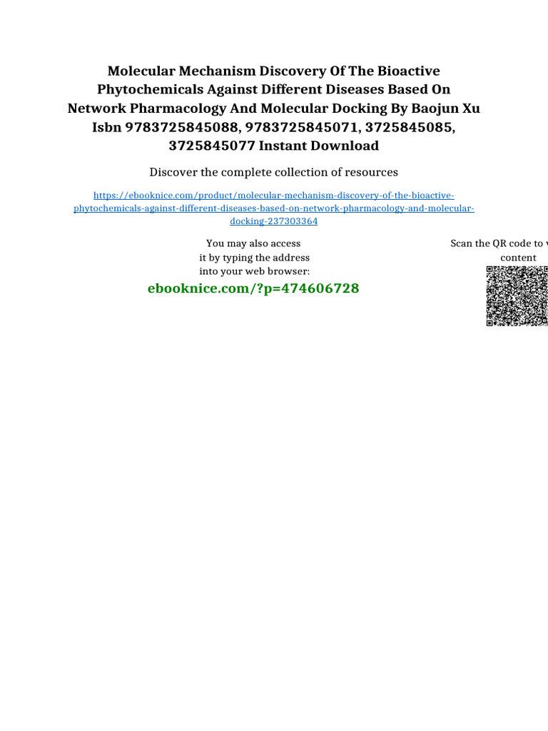Molecular Mechanism Discovery of the Bioactive Phytochemicals against ...