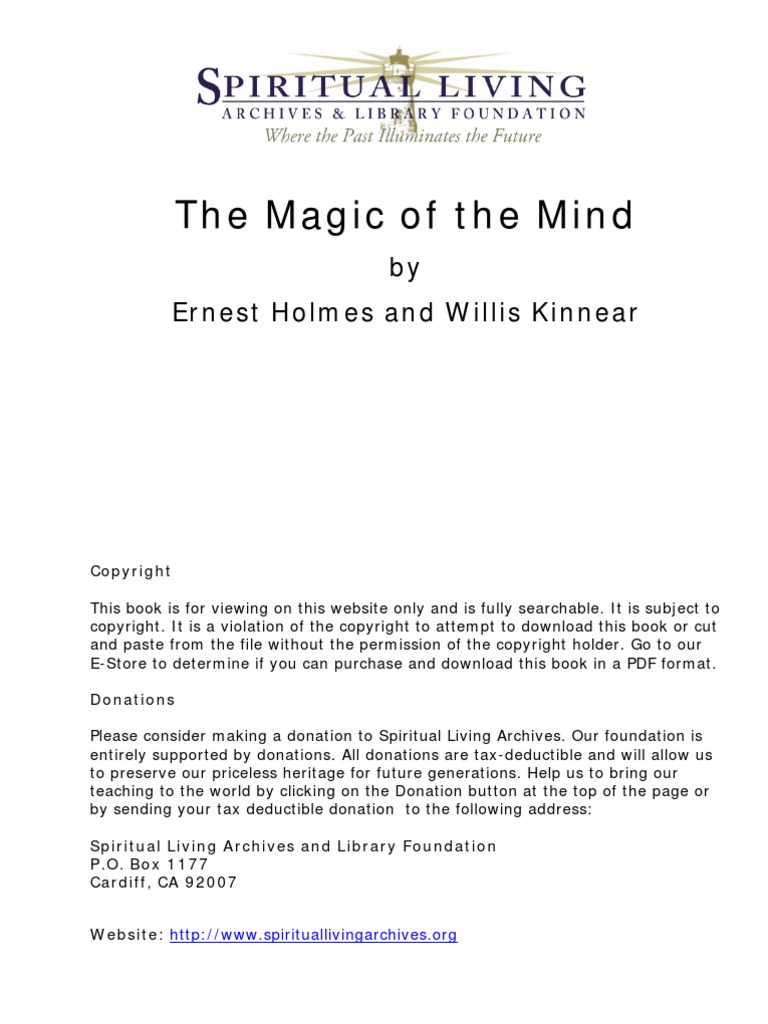 The Magic of The Mind | PDF | Prayer | Thought