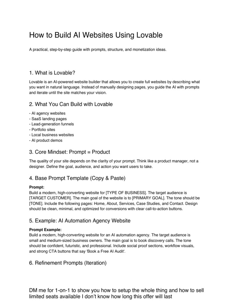 Build AI Websites With Lovable 2 | PDF | Computing