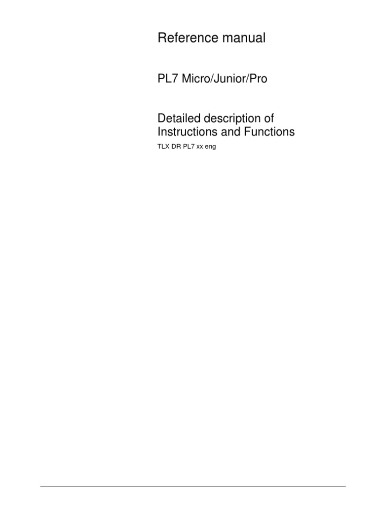 PL7 Manual Referencia | PDF | String (Computer Science) | Subroutine