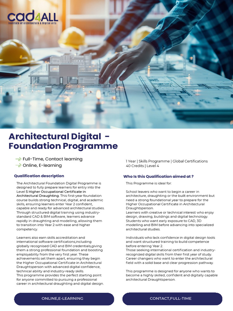 Architectural Digital Foundation Fact Sheet | PDF | Learning | Distance ...