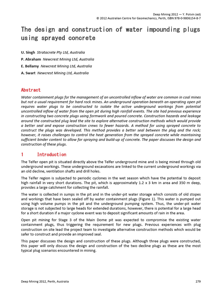 Paper - The Design and Construction of Water Impounding Plugs Using ...