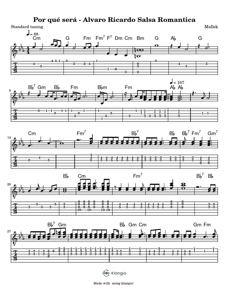 Por Qué Será - Alvaro Ricardo Salsa Romantica | PDF