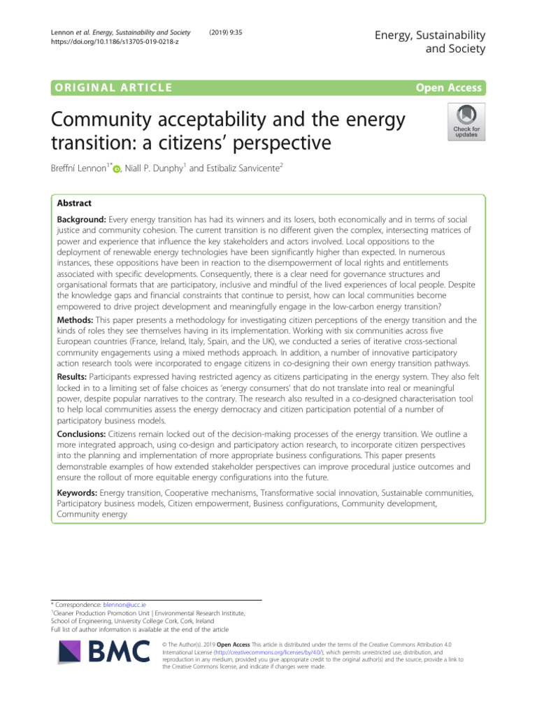 Community Acceptability and The Energy | PDF | Qualitative Research ...